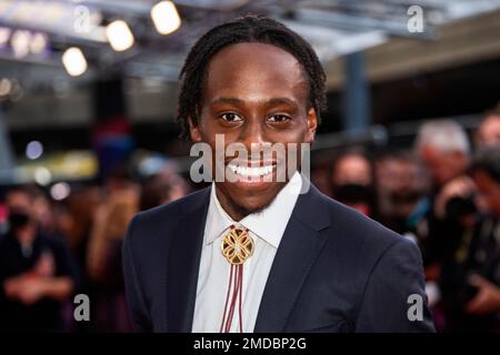 Michael Ajao poses for photographers upon arrival at the premiere of ...