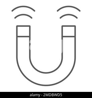 Magnet glyph icon, tools and design, magnetic sign, vector graphics, a ...