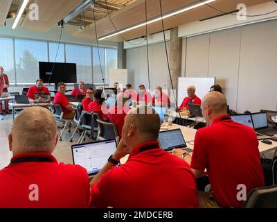 About 20 members of the Ohio Cyber Reserve test their incident response ...