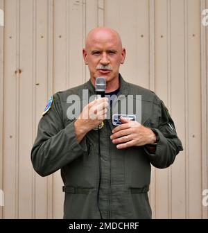 U.S. Air Force Col. Joshua Waggoner, left, Commander, 122nd Fighter ...