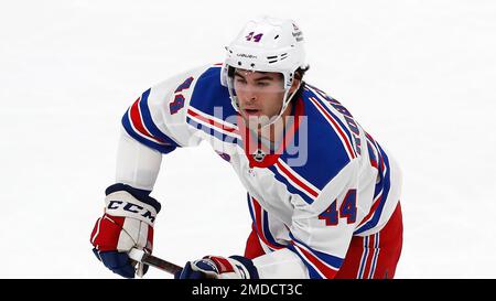 New York Rangers' Matthew Robertson plays against the Boston Bruins ...
