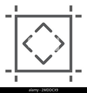 Artboard thin line icon, tools and design, board sign, vector graphics ...