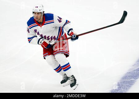 New York Rangers' Matthew Robertson plays against the Boston Bruins ...