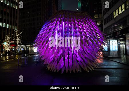 Kinetic light installation is now on display in the Garment District ...