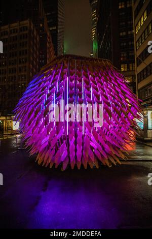 Kinetic light installation is now on display in the Garment District ...
