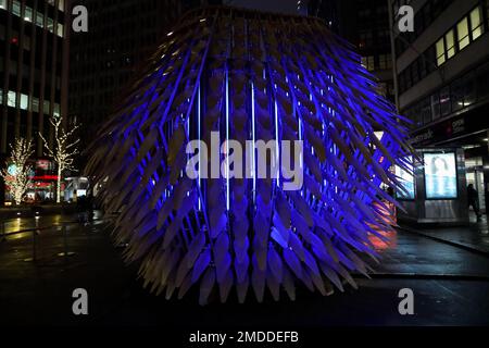 Kinetic light installation is now on display in the Garment District ...