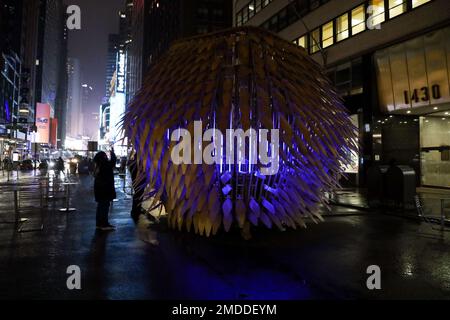 Kinetic light installation is now on display in the Garment District ...