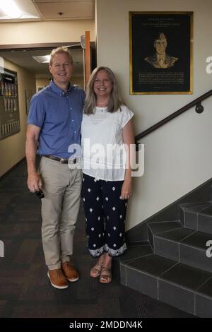 Bud Knight, great-nephew of 1st Lt. Raymond Knight, speaks with U.S ...