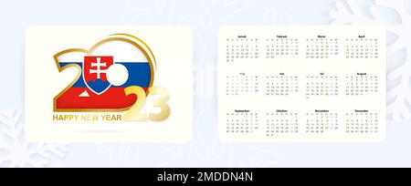 Calendar 2023 in Slovak language with public holidays the country of ...