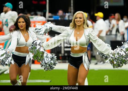 Las Vegas Raiderettes cheerleaders perform before an NFL football game ...