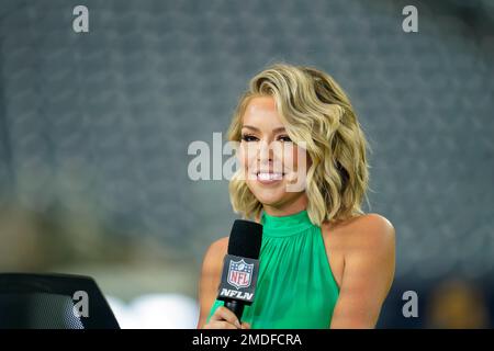 NFL Network host Colleen Wolfe speaks on air during the NFL Network's ...