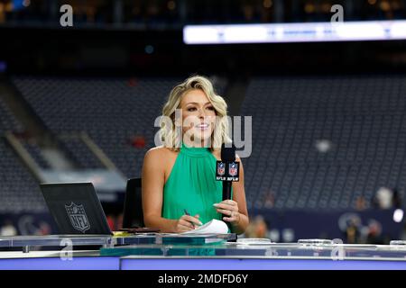 NFL Network host Colleen Wolfe speaks on air during the NFL Network's ...
