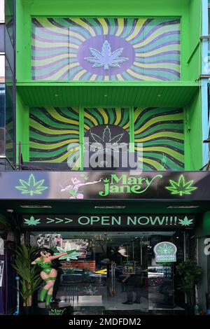 Mary Jane Cannabis store, Sukhumvit Road, Bangkok Stock Photo - Alamy