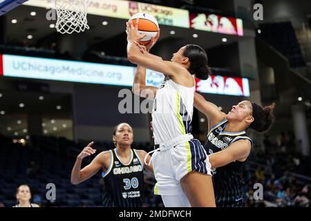 Dallas Wings forward Isabelle Harrison takes a shot during a WNBA ...