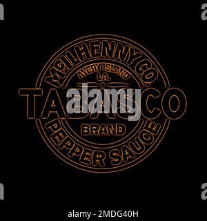 Tabasco Brand logo in Burning Flames Effect on plain Black Background ...