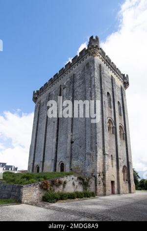 France, Charente Maritime, Pons, the donjon, the city hall and the town ...