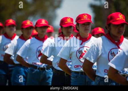 Students with the Devil Pups Youth for America Program march during the ...