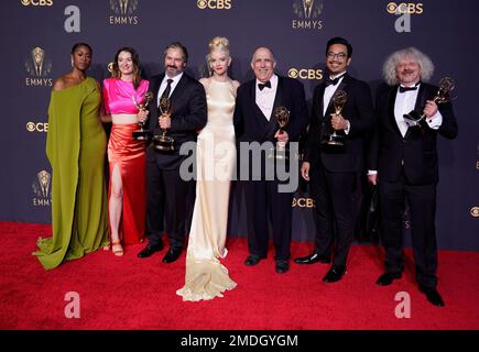 Moses Ingram, from left, Anya Taylor-Joy and Marielle Heller pose for a ...