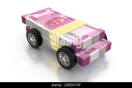 Indian Rupee 2000 Currency Note Bundles isolated on White Background ...