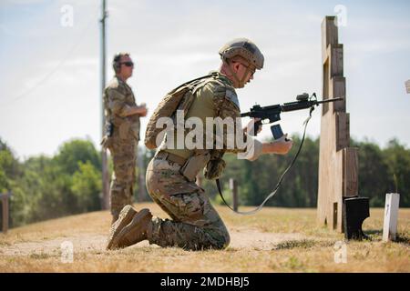U.S. Army soldier Spc. Aiden Gallo-Murphy with the 412th Alpha Company qualifies with his m4 at ...