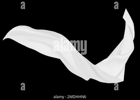 Fabric Cloth Flowing on Wind, Set of Flying Fluttering White Silk ...