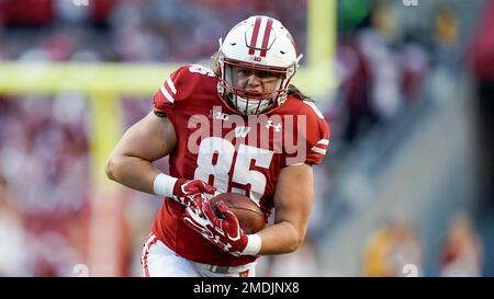 Wisconsin tight end Clay Cundiff (85) against Eastern Michigan during ...