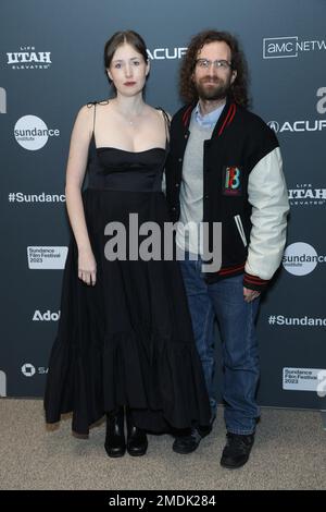 Kate Lyn Sheil and Kyle Mooney attend the premiere of "Jamojaya" at the ...
