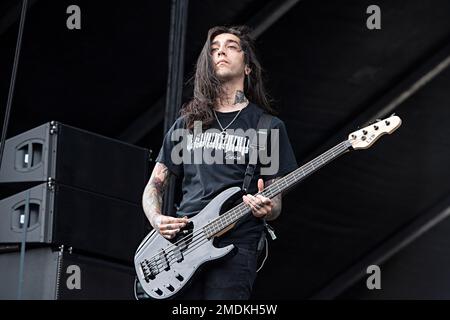 Nicholas Ruffilo of Bad Omens performs at Inkcarceration Music and ...