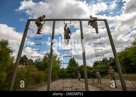 Army Reserve Capt. Justin Weeks, 75th Innovation Command, pulls a ...