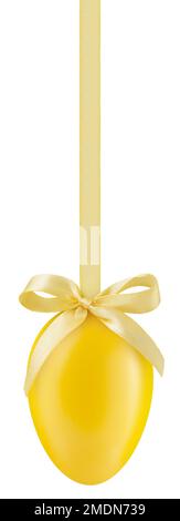 light yellow easter egg with bow Stock Photo - Alamy