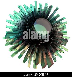 Green, transparent, viral with countless spikes. Abstract, dramatic ...