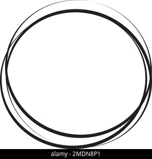 Doodle circle icon outline hand drawn vector. Roung sketch Stock Vector ...