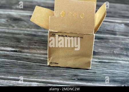 Cairo, Egypt, January 23 2023: KIA and Hyundai Oil Filter for Elantra ...