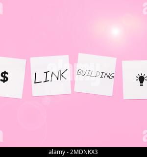 Writing displaying text Link Building. Business concept SEO Term ...