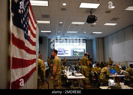 A-staff and special staff Airmen from the 23rd Wing exercises command ...