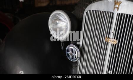 Dudutki, Belarus - June 12, 2022: Old black restored Audi car. Retro ...