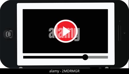 Multimedia video player shape on a smartphone display vector ...
