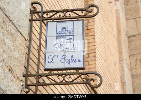 Church Square Sign, Altea; Alicante; Spain Stock Photo - Alamy