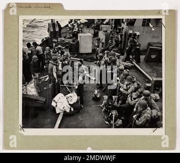 Coast Guard soldiers disembark from invasion barges during training ...