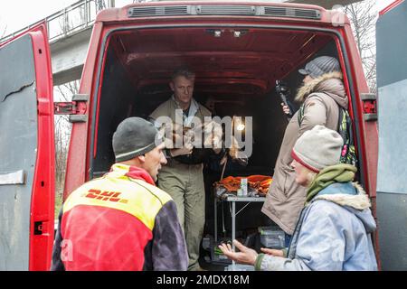 KHERSON, UKRAINE - JANUARY 22, 2023 - A UK volunteer, Dr. Scott Miller ...