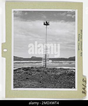 DEW line radar station on Barter Island with fog over Kaktovik Alaska ...