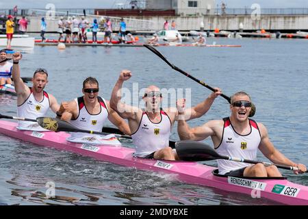 Max Rendschmidt, Ronald Rauhe, Tom Liebscher and Max Lemke of Germany ...