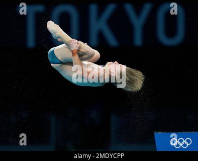 Cassiel Rousseau of Australia competes in men's diving 10m platform ...