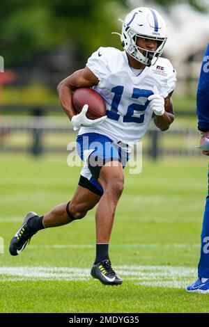 Indianapolis Colts wide receiver DeMichael Harris runs after a catch ...