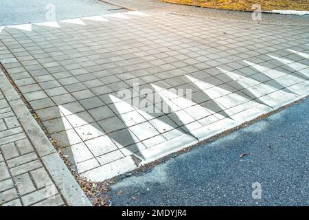 Speed retarders built in the road in residential area. Serve to slow ...