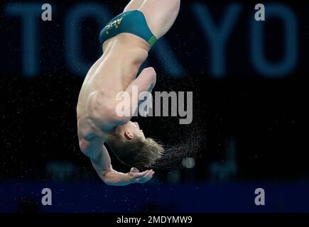 Samuel Fricker of Australia competes in men's diving 10m platform ...