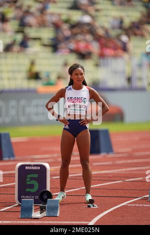 Shana Grebo participating in the 200 meters at the 2022 European ...