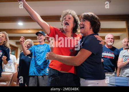 Lisa Crouser reacts Wednesday, Aug. 4, 2021, in Redmond, Ore., as her ...