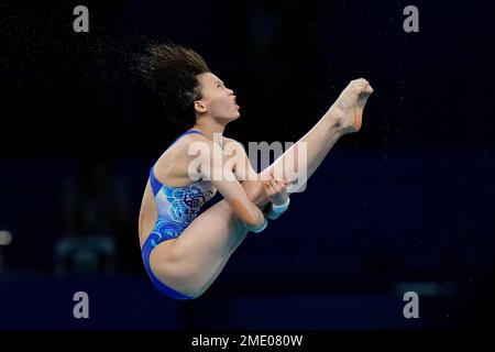 Chen Yuxi of China competes in women's diving 10m platform final at the ...
