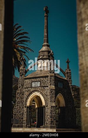 Akaroa, New Zealand: Vertical view of historic town lighthouse, iconic ...